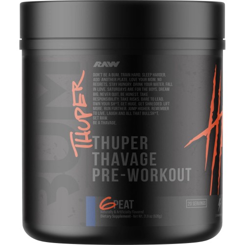 Raw Nutrition, CBUM, Thuper Thavage, Предтренировочный комплекс, вкус ...